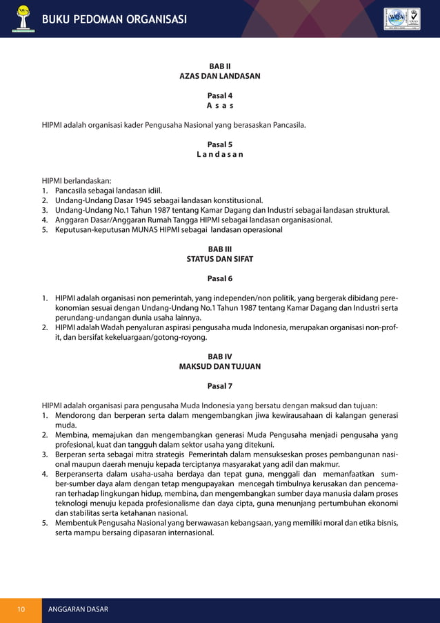 Buku panduan organisasi hipmi ok | PDF