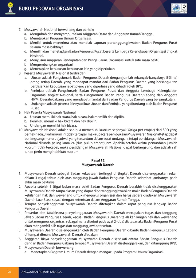 Buku panduan organisasi hipmi ok | PDF