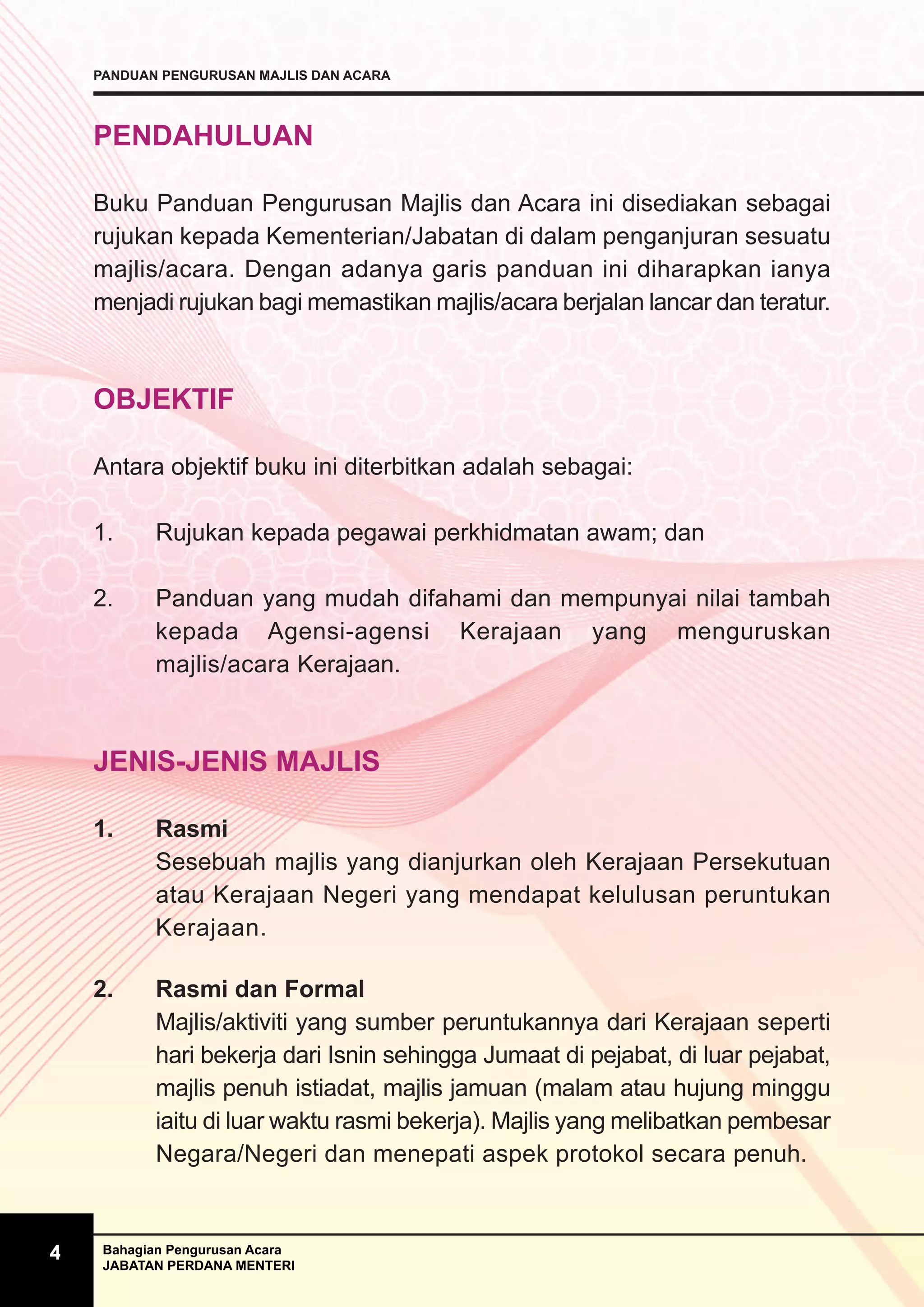 Buku panduan pengurusan majlis dan acara | PDF