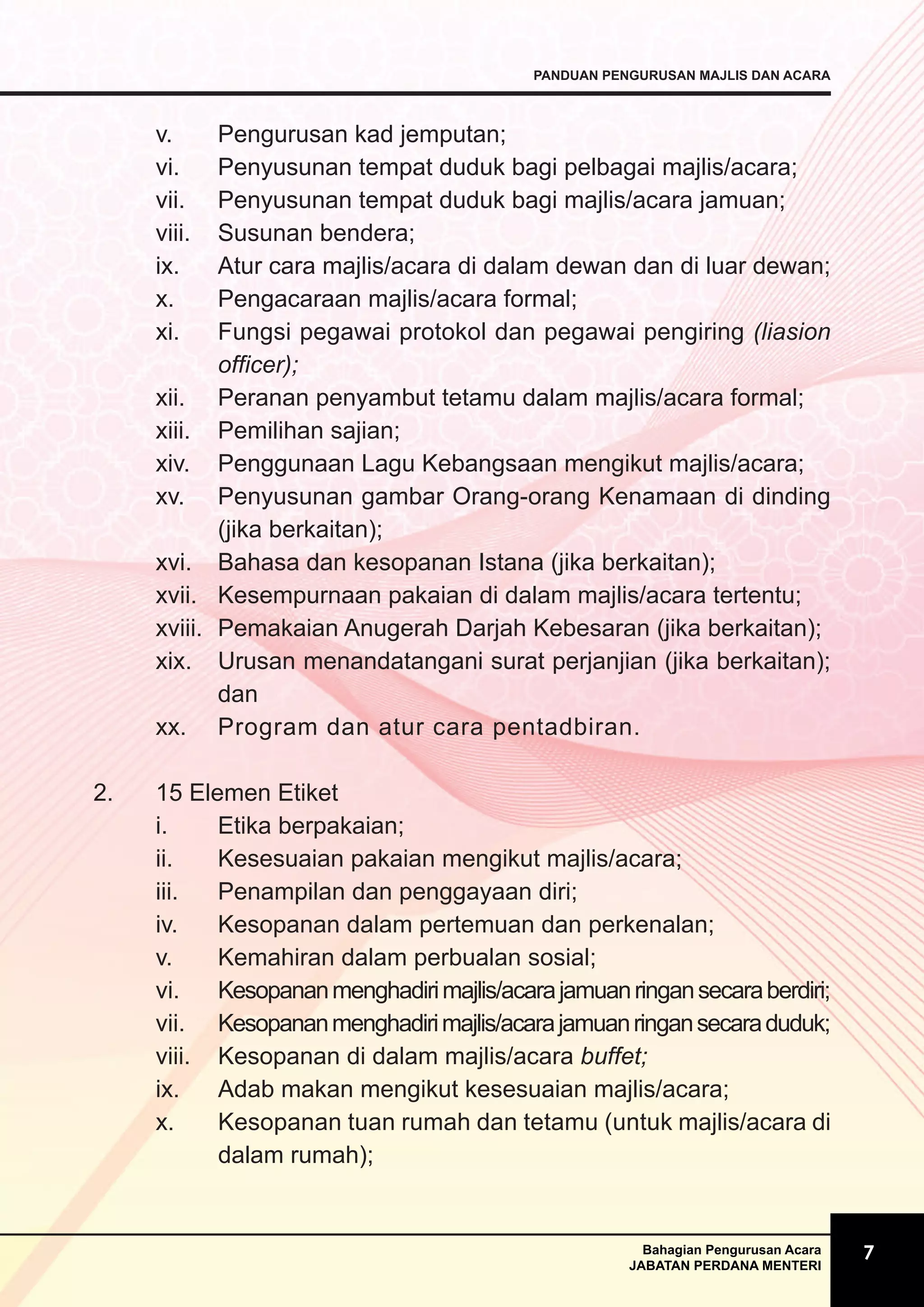 Buku panduan pengurusan majlis dan acara | PDF