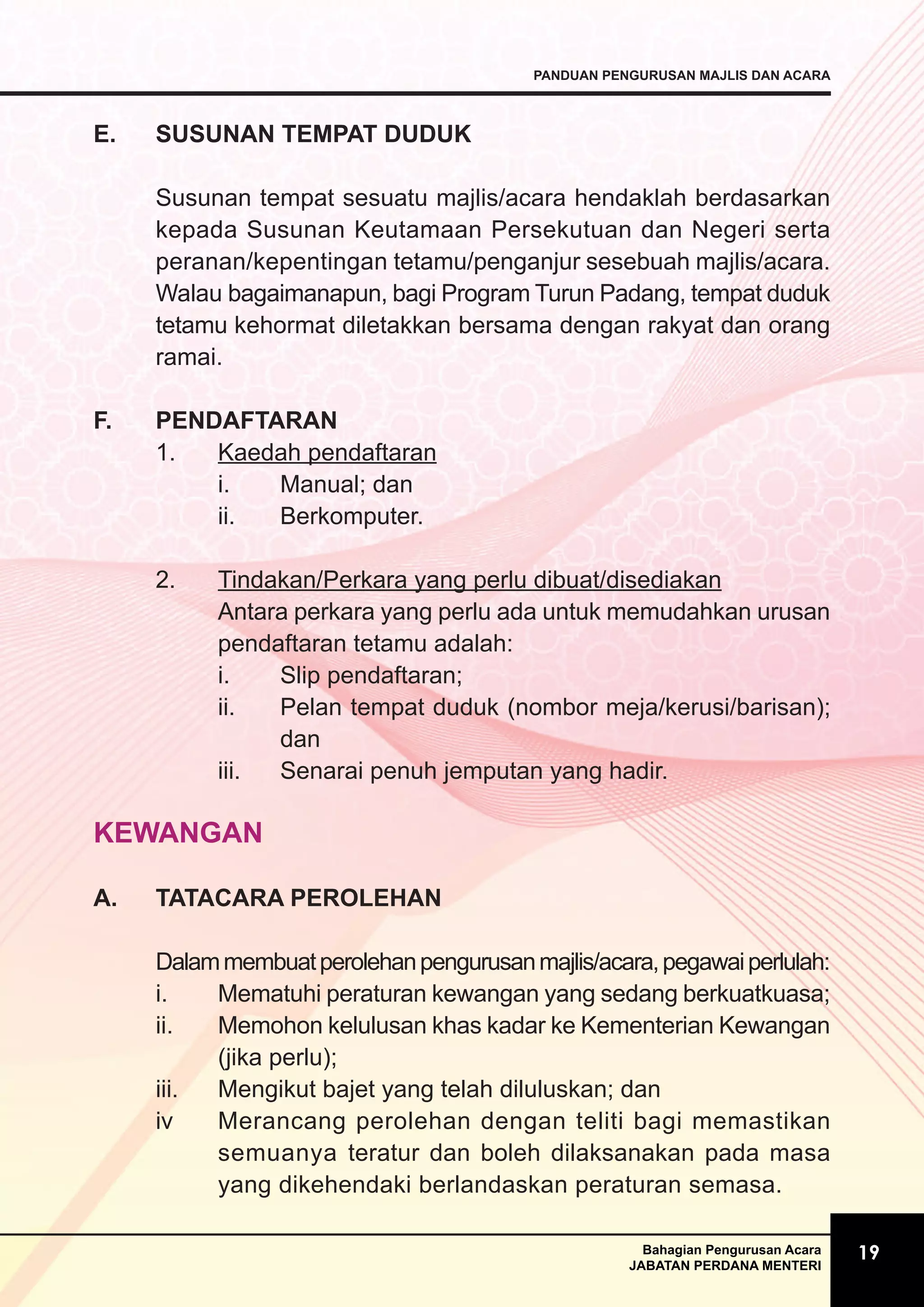Buku panduan pengurusan majlis dan acara | PDF