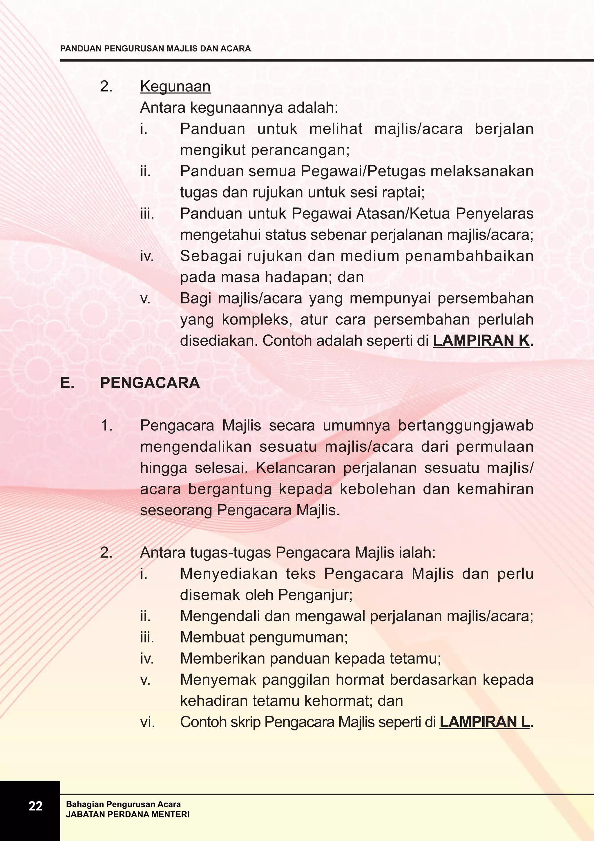 Buku panduan pengurusan majlis dan acara | PDF