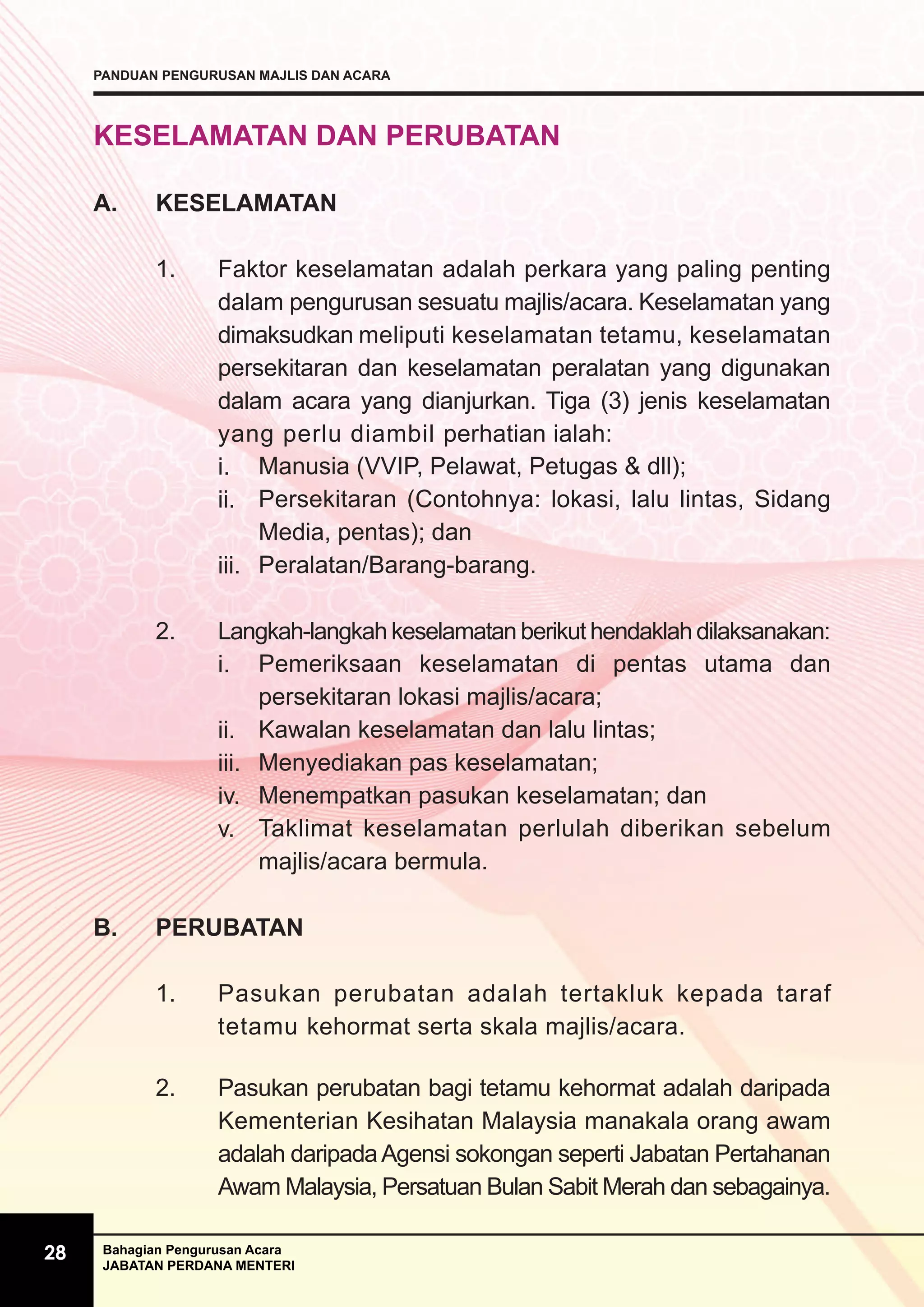 Buku panduan pengurusan majlis dan acara | PDF