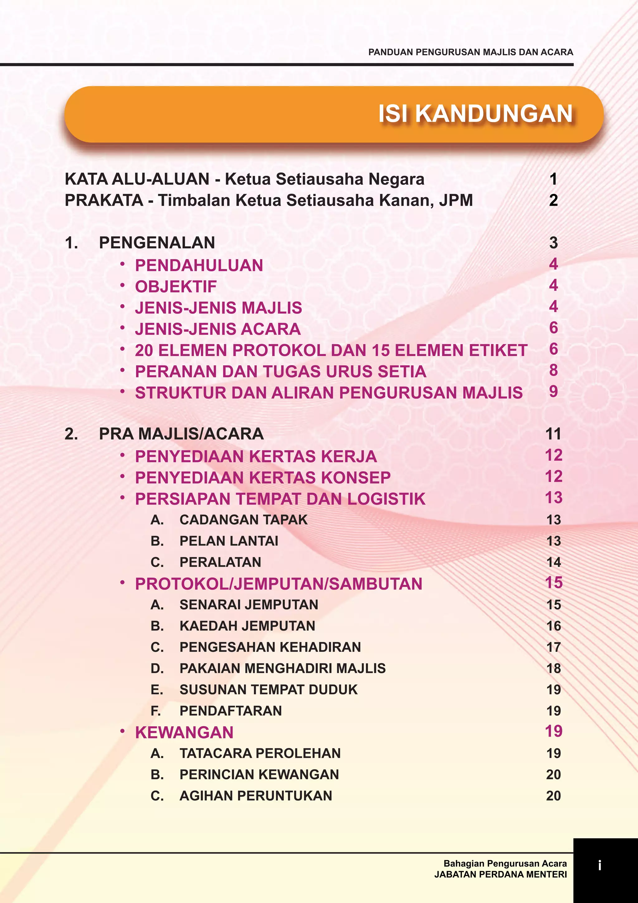 Buku panduan pengurusan majlis dan acara | PDF