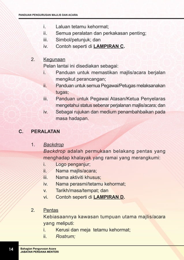 Buku panduan pengurusan majlis dan acara | PDF