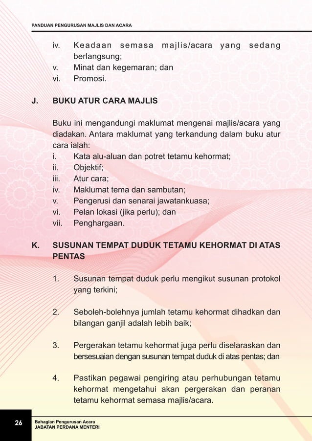 Buku panduan pengurusan majlis dan acara | PDF