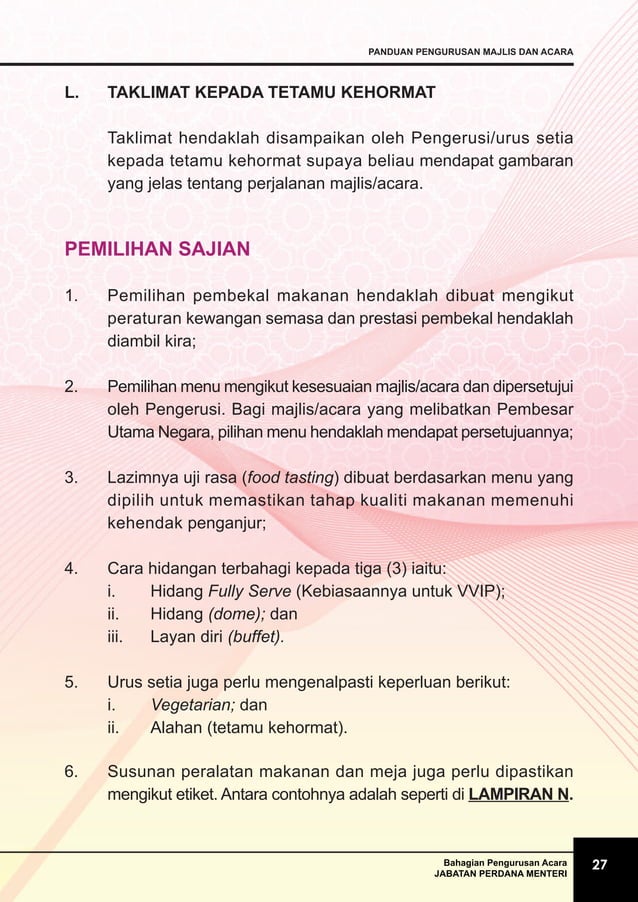 Buku panduan pengurusan majlis dan acara | PDF