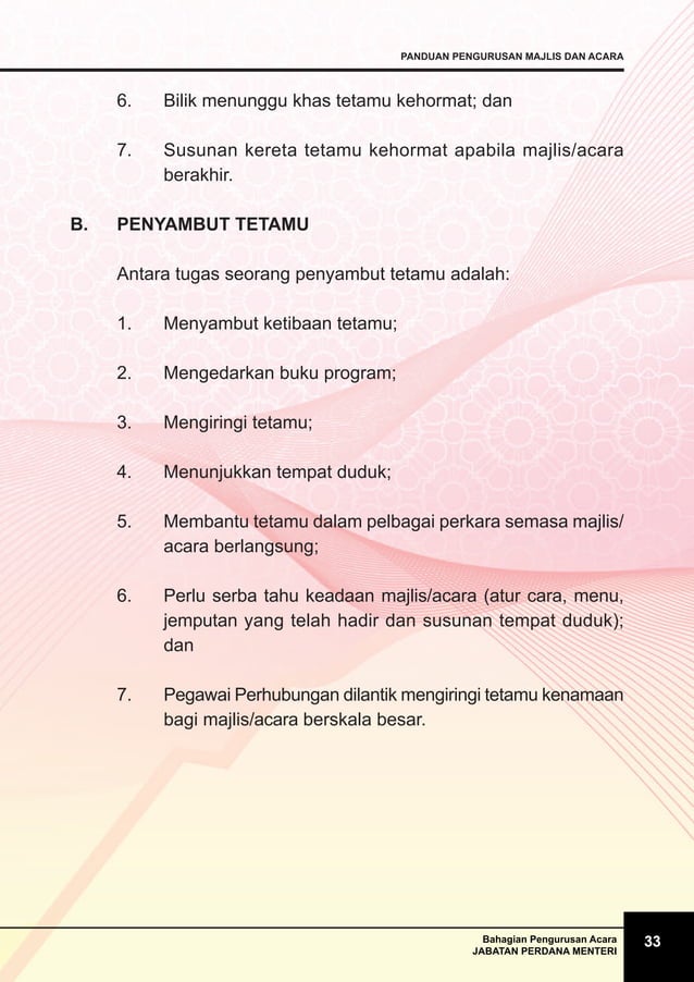 Buku panduan pengurusan majlis dan acara | PDF