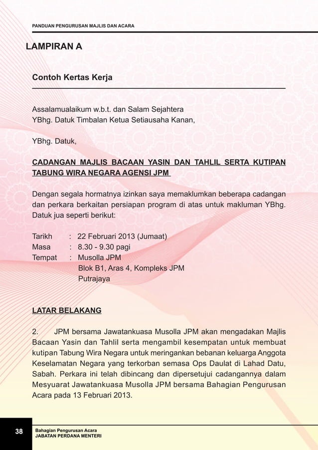Buku panduan pengurusan majlis dan acara | PDF