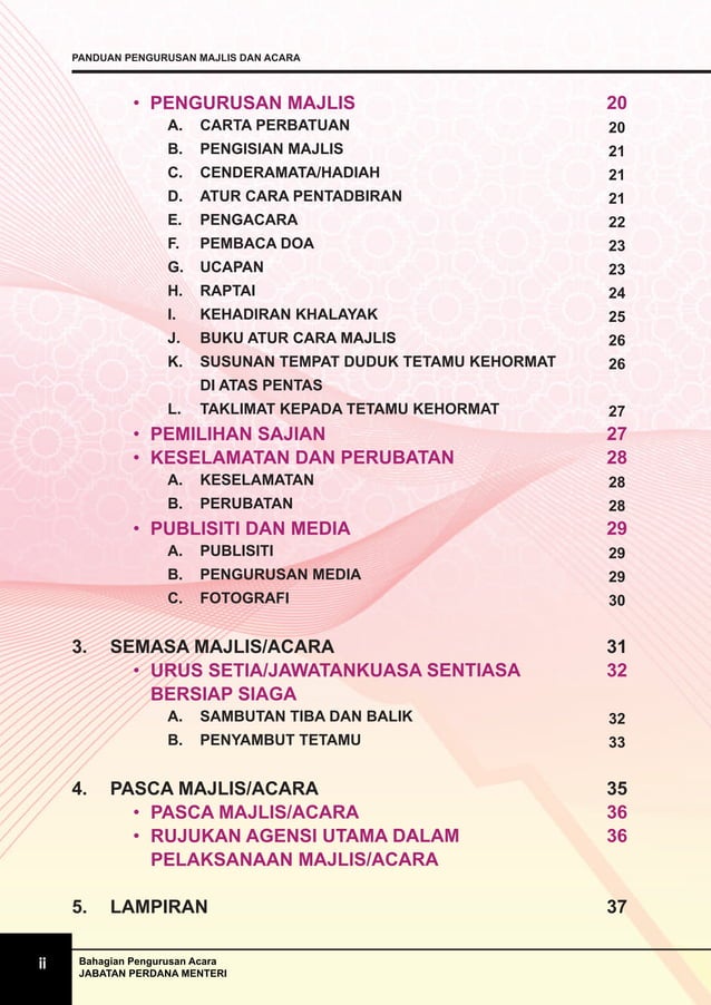Buku panduan pengurusan majlis dan acara | PDF