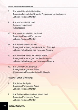 Buku panduan pengurusan majlis dan acara | PDF
