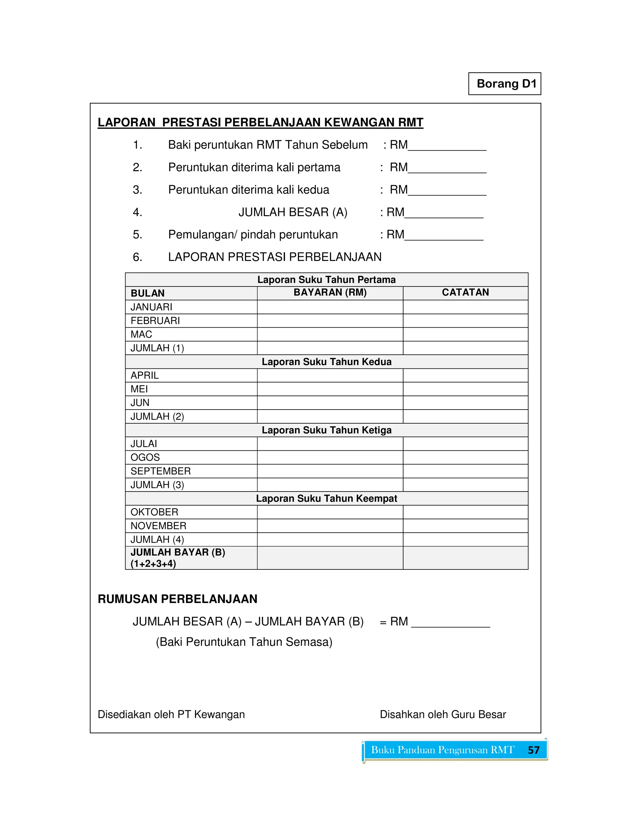 Buku panduan pengurusan rmt | PDF