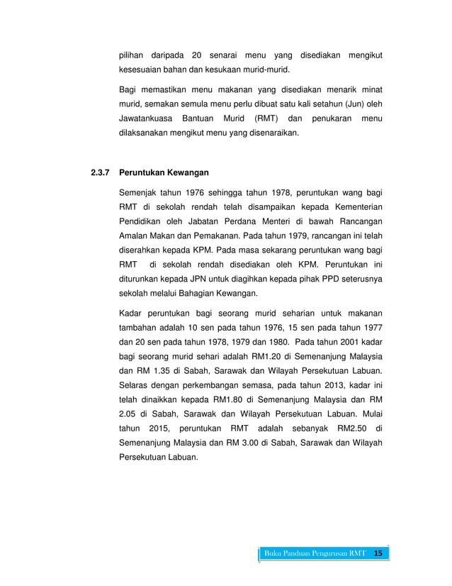 Buku panduan pengurusan rmt | PDF