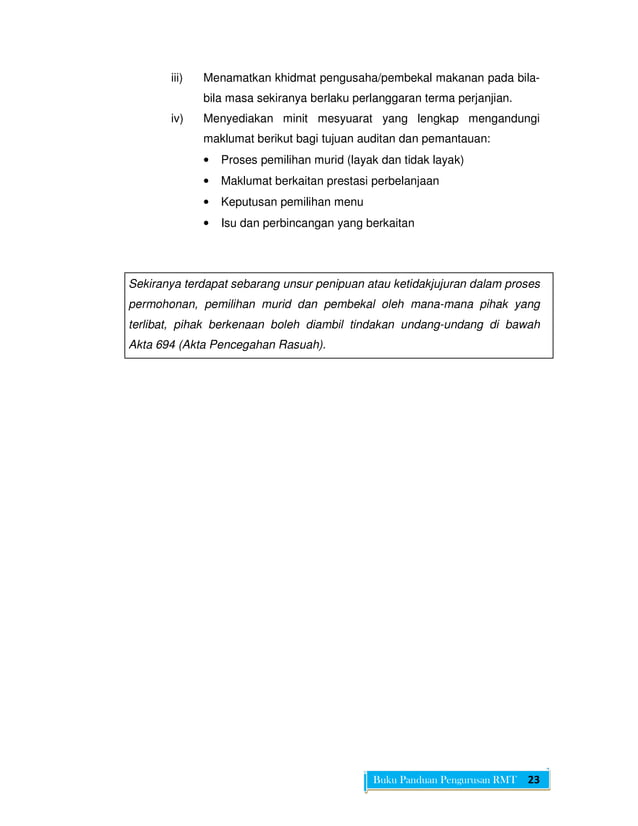 Buku panduan pengurusan rmt | PDF