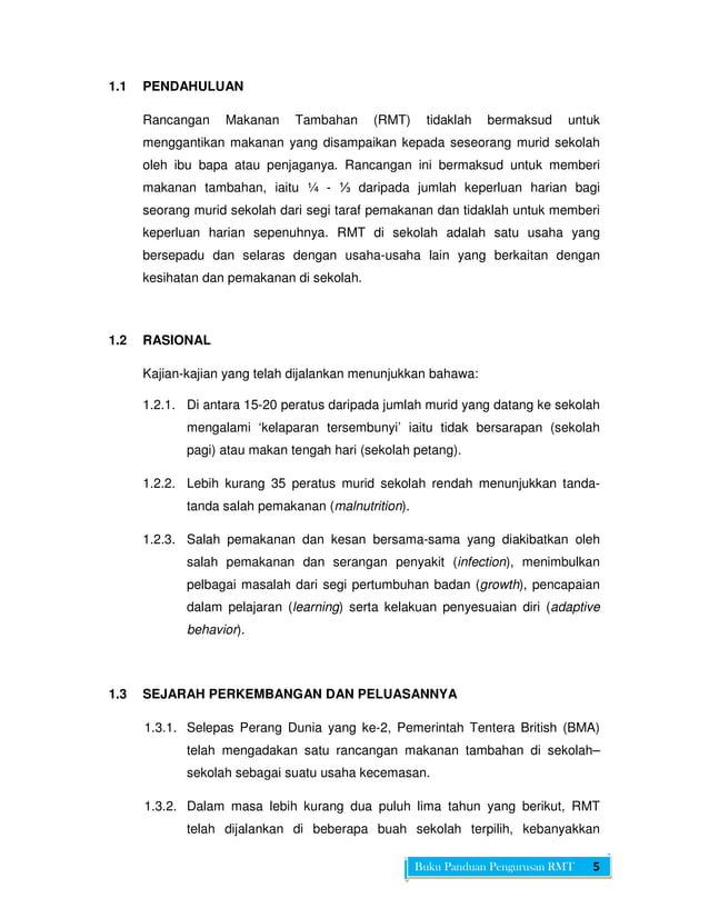 Buku panduan pengurusan rmt | PDF