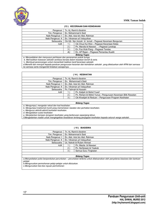 Buku panduan pengurusan unit hem 2012 new | PDF