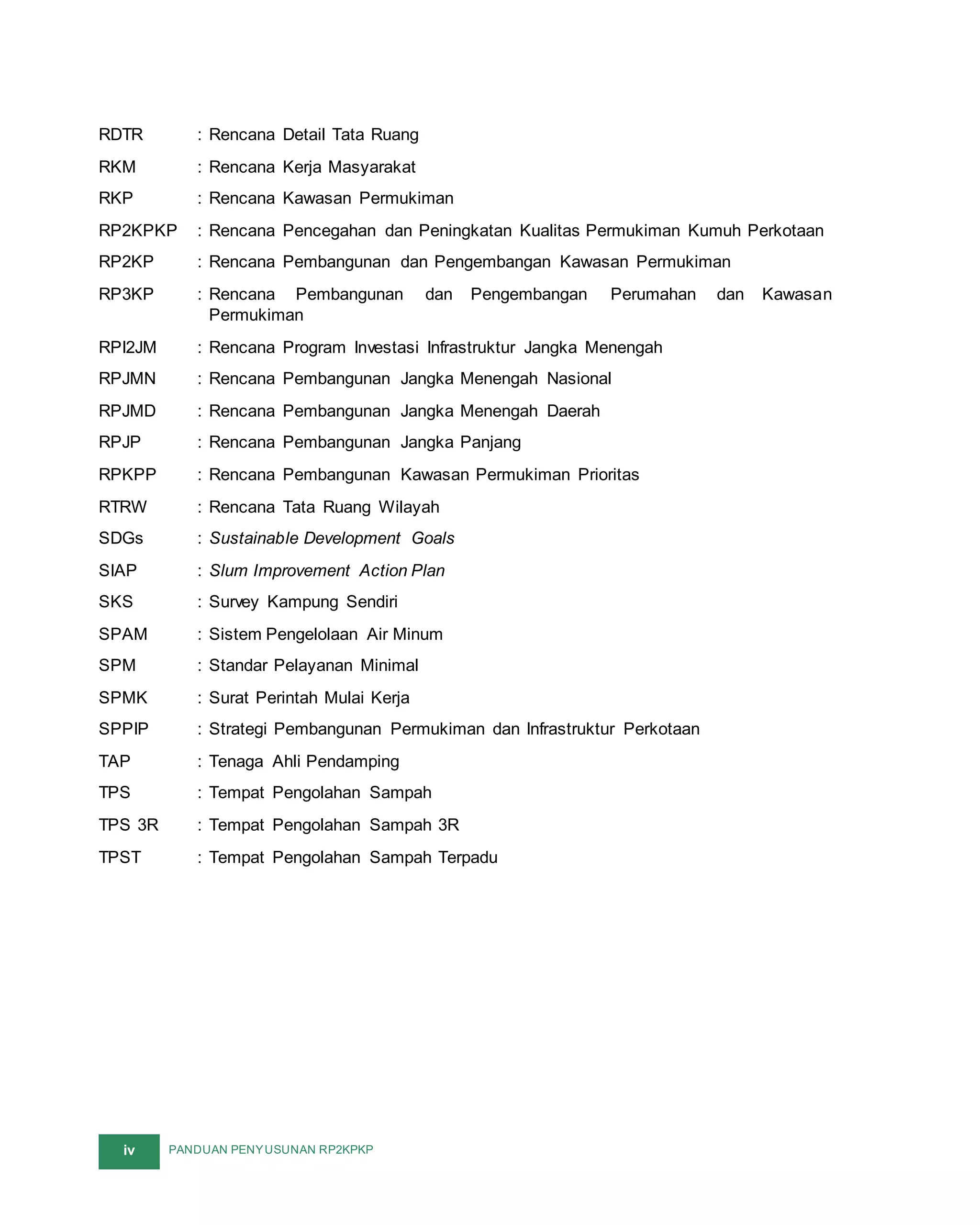 Buku Panduan Penyusunan RP2KPKPK | PDF