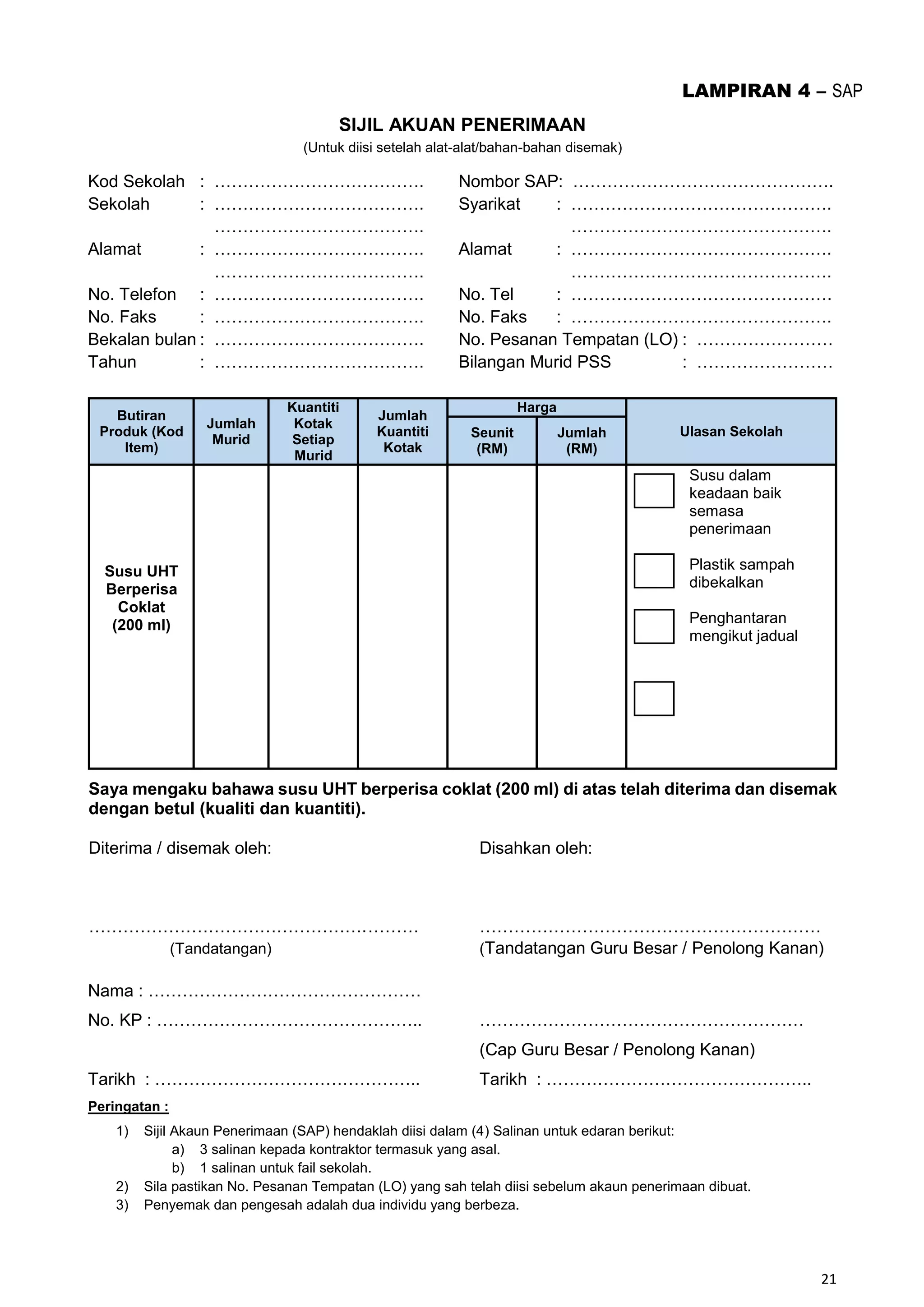 Buku panduan program susu sekolah (pss) 2.0 22 sept 2020 | PDF