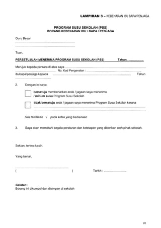 Buku panduan program susu sekolah (pss) 2.0 22 sept 2020 | PDF