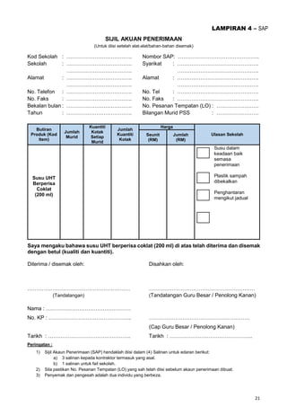 Buku panduan program susu sekolah (pss) 2.0 22 sept 2020 | PDF