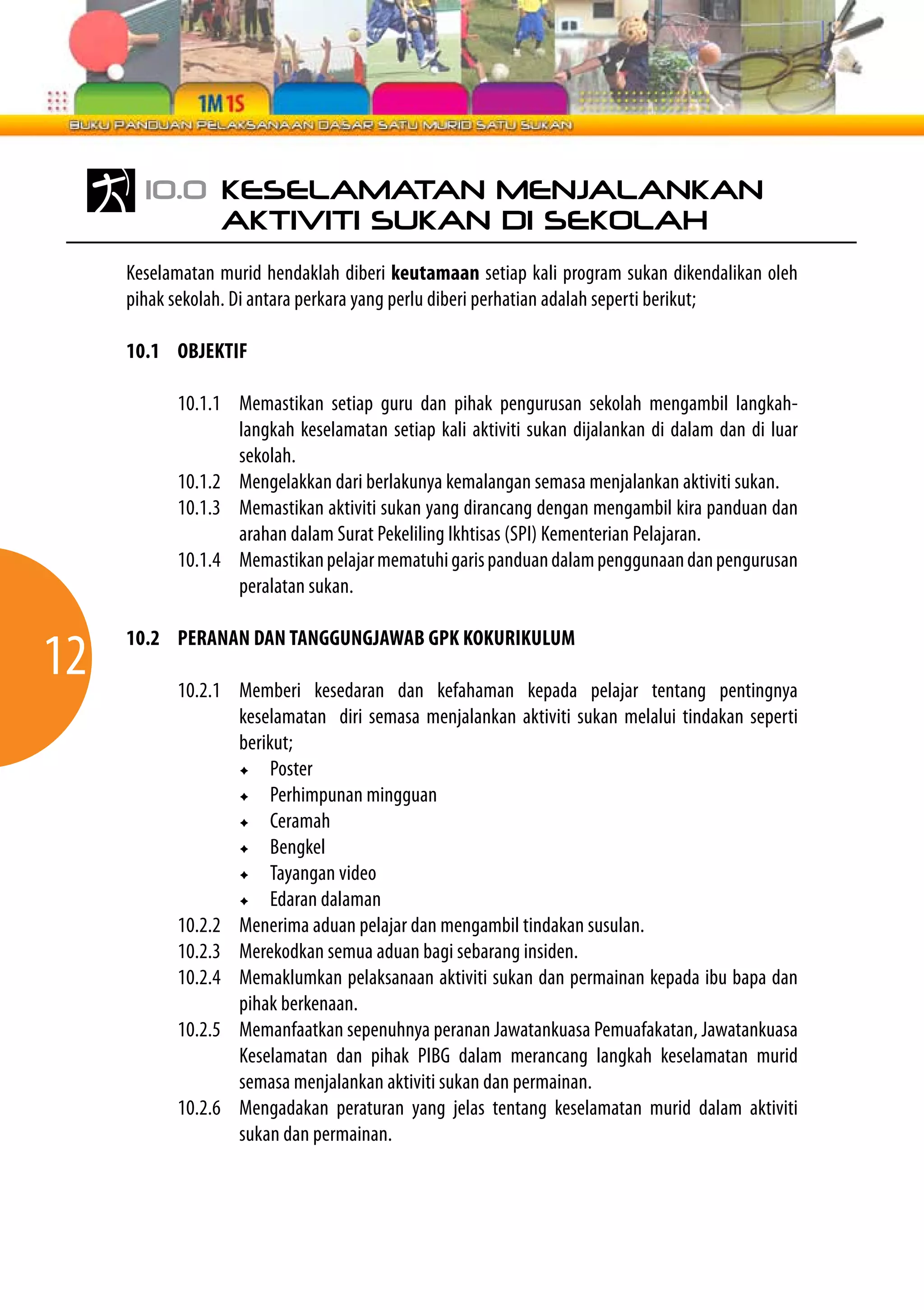 Buku panduan satu murid satu sukan | PDF
