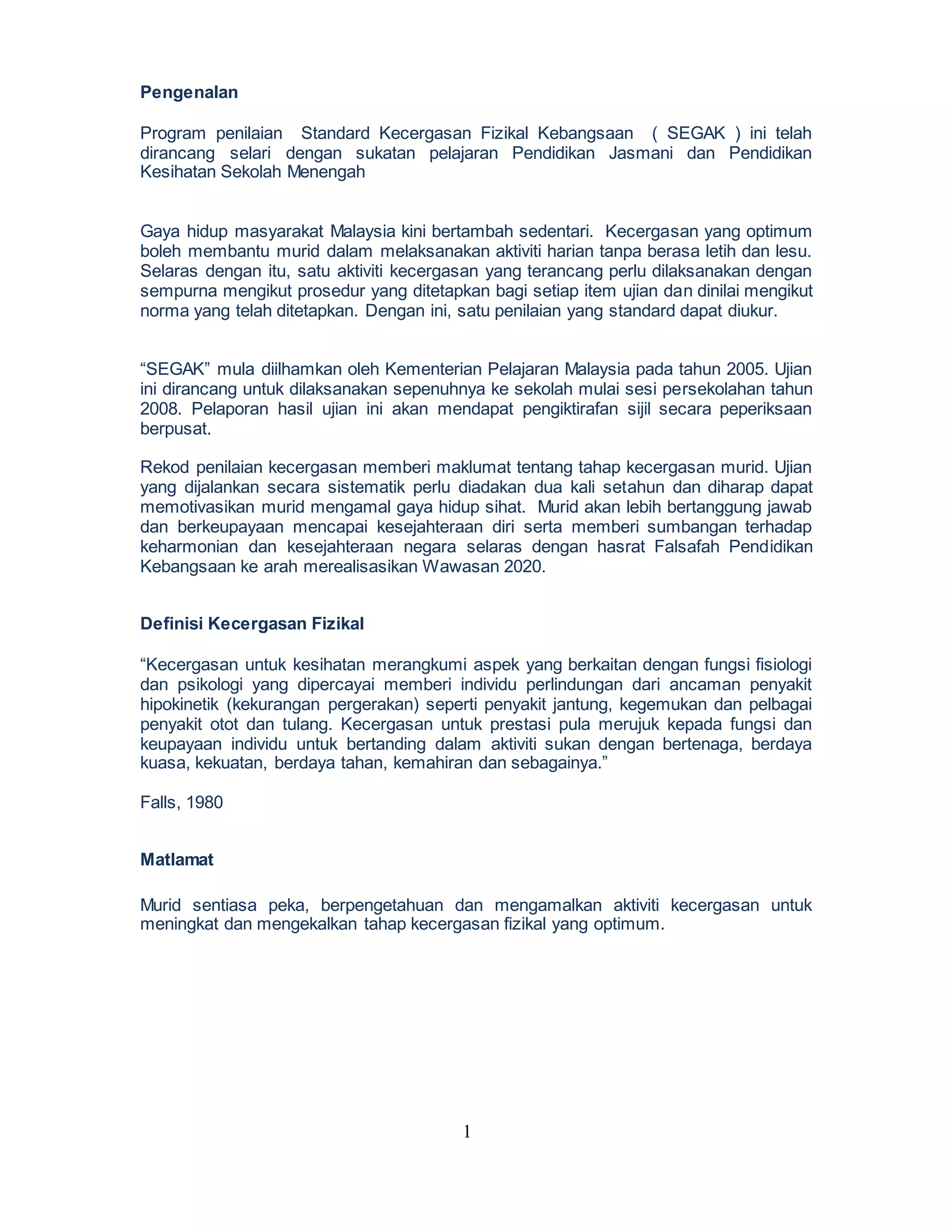 Buku panduan SEGAK | DOC