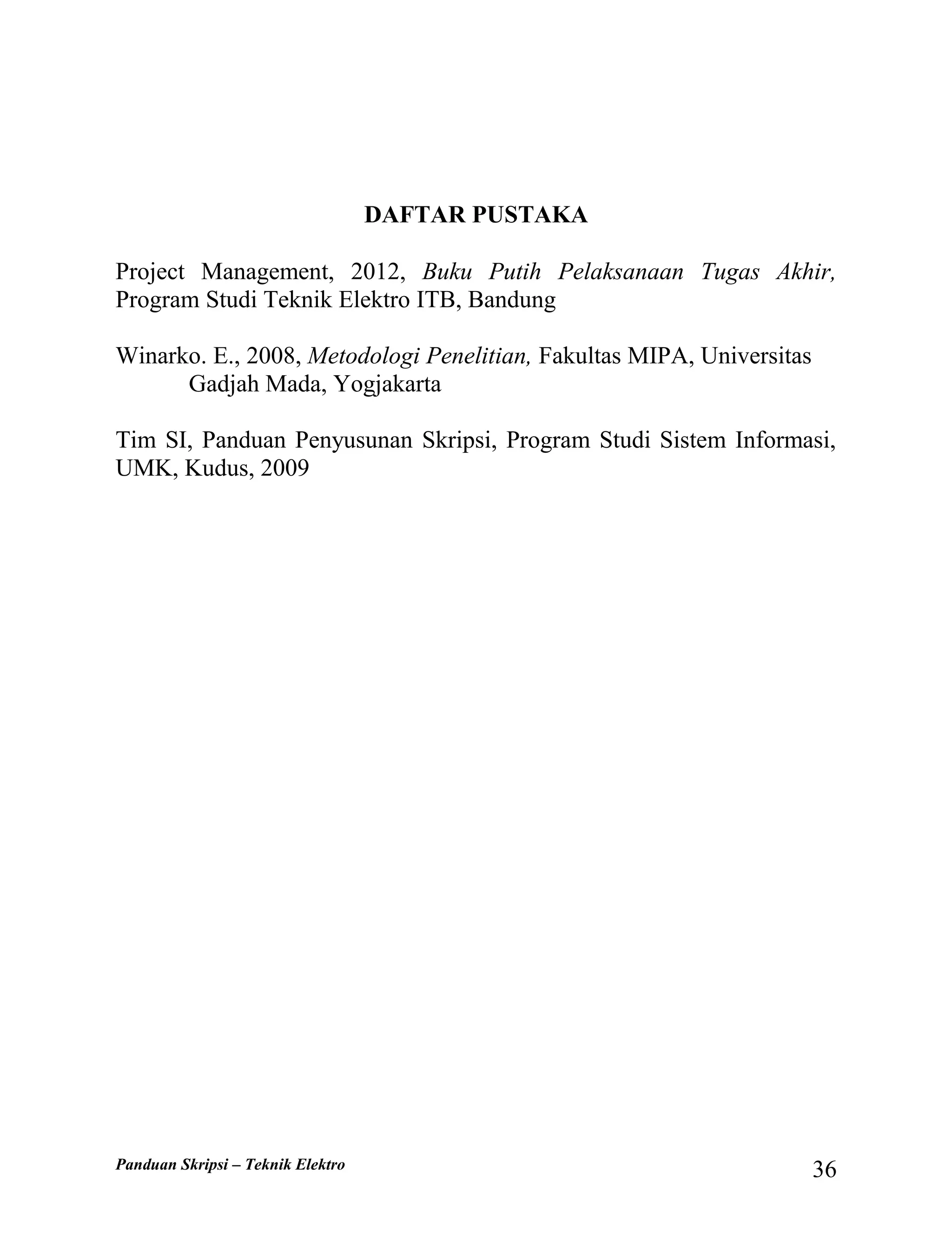 Buku Panduan Skripsi Teknik Elektro | DOC