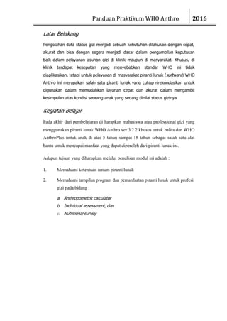 buku panduan WHO antro untuk mahasiswa perkuliahan kepererawatan ...