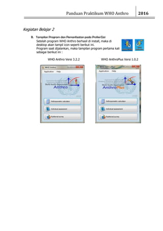 buku panduan WHO antro untuk mahasiswa perkuliahan kepererawatan kebidanan dan gizi | PDF