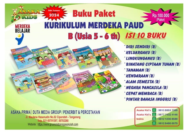 BUKU PAUD TK PAKET KURIKULUM MERDEKA 2024/2025 | PPT