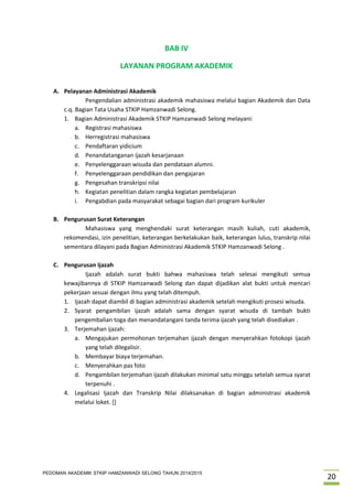 BUKU PEDOMAN AKADEMIK STKIP HAMZANWADI SELONG TAHUN 2014/2015 | PDF