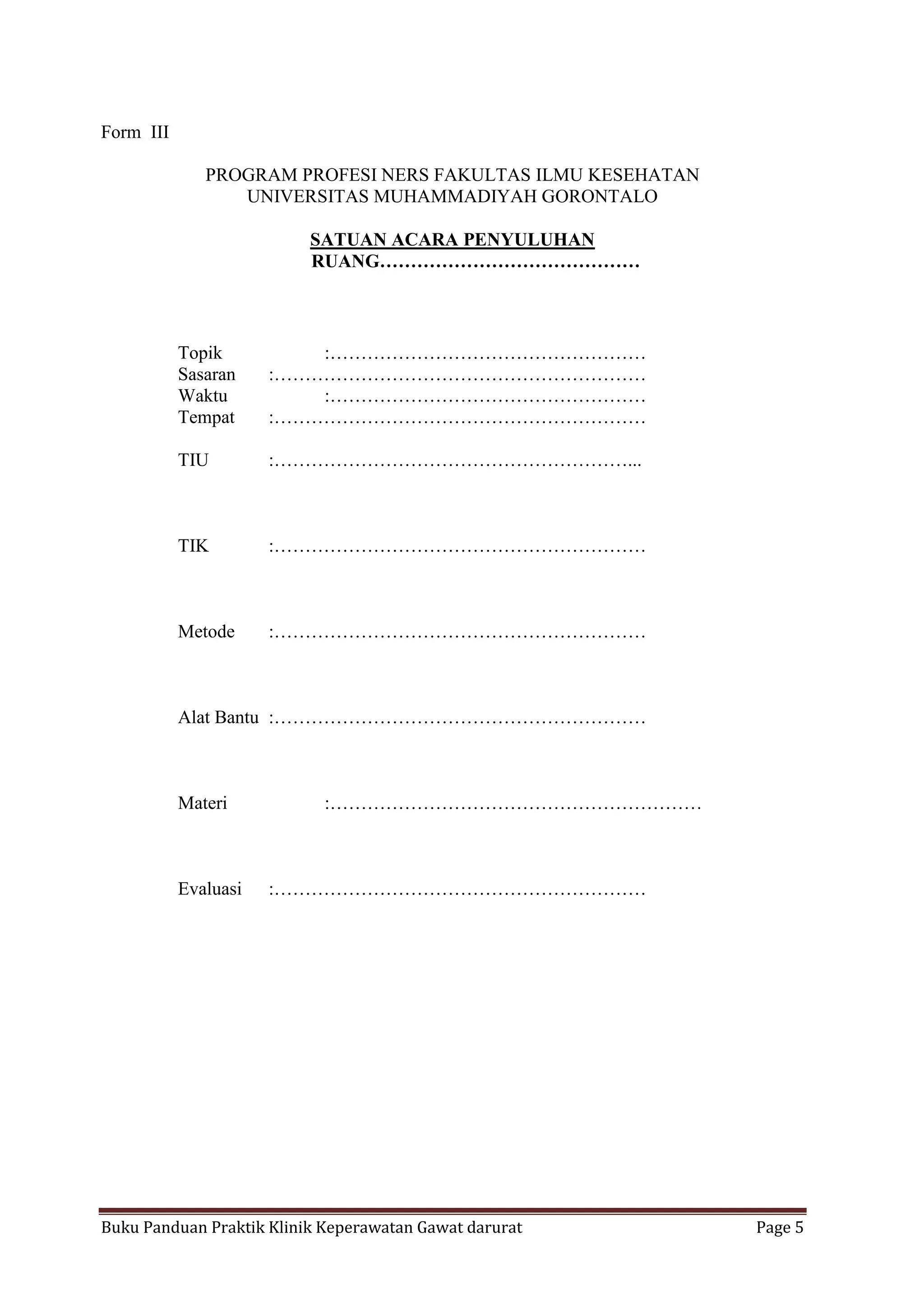 Buku pedoman kerja keperawatan gawat darurat ners vi | PDF