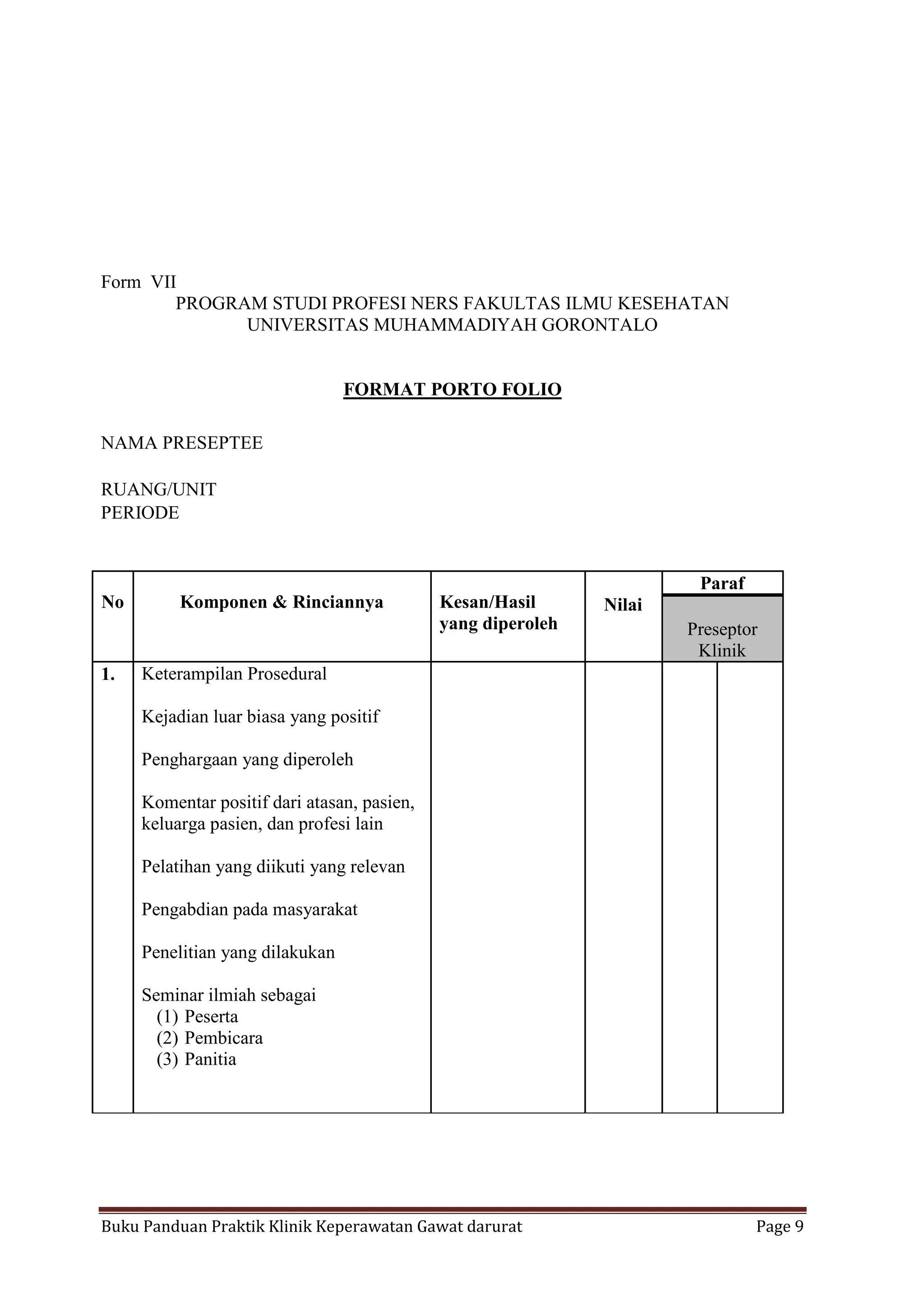 Buku pedoman kerja keperawatan gawat darurat ners vi | PDF