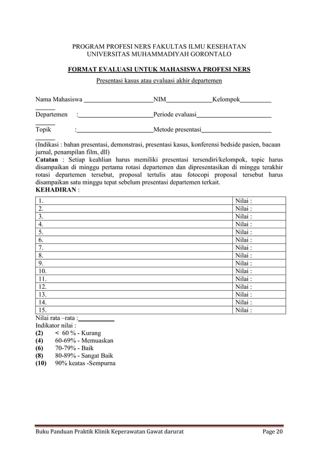 Buku pedoman kerja keperawatan gawat darurat ners vi | PDF