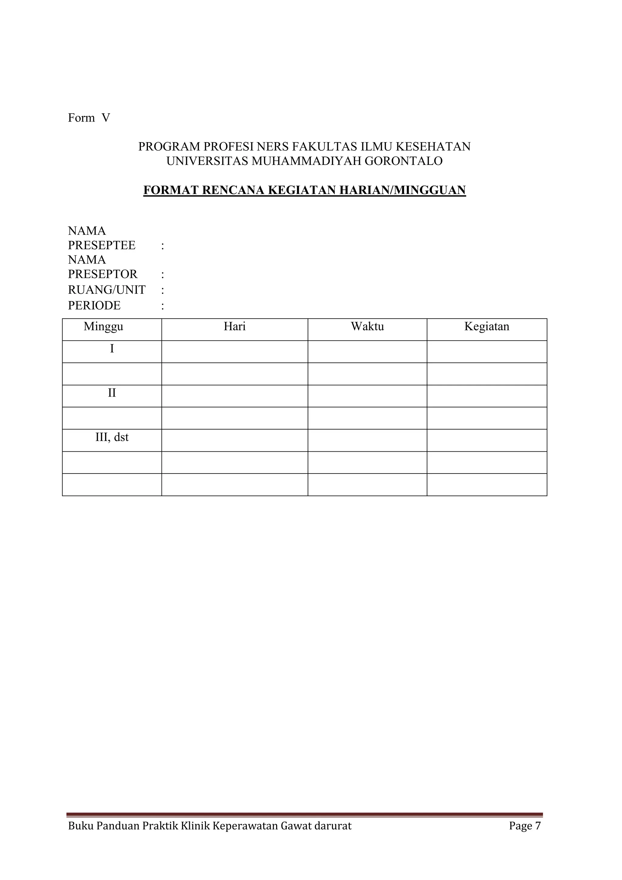 Buku pedoman kerja keperawatan Gawat Garurat Ners VII | PDF