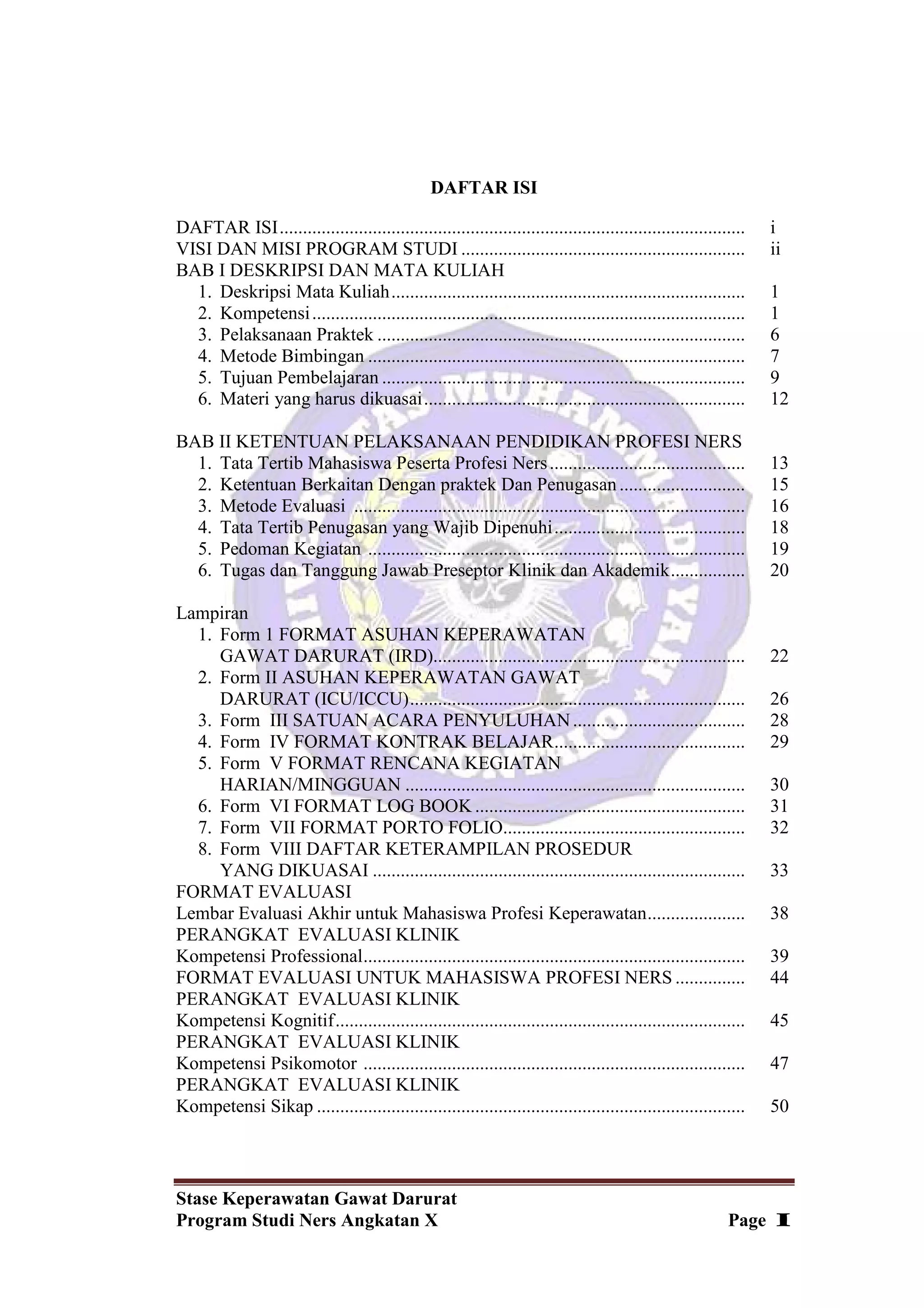 Buku pedoman kerja keperawatan Gawat Darurat Ners x | PDF