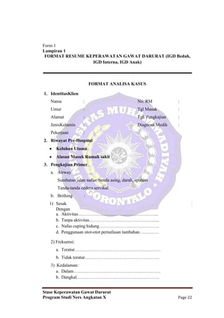 Buku pedoman kerja keperawatan Gawat Darurat Ners x | PDF