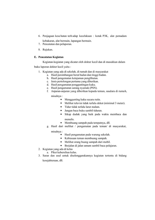 Buku pedoman, modul dan pmateri dokter kecil | PDF