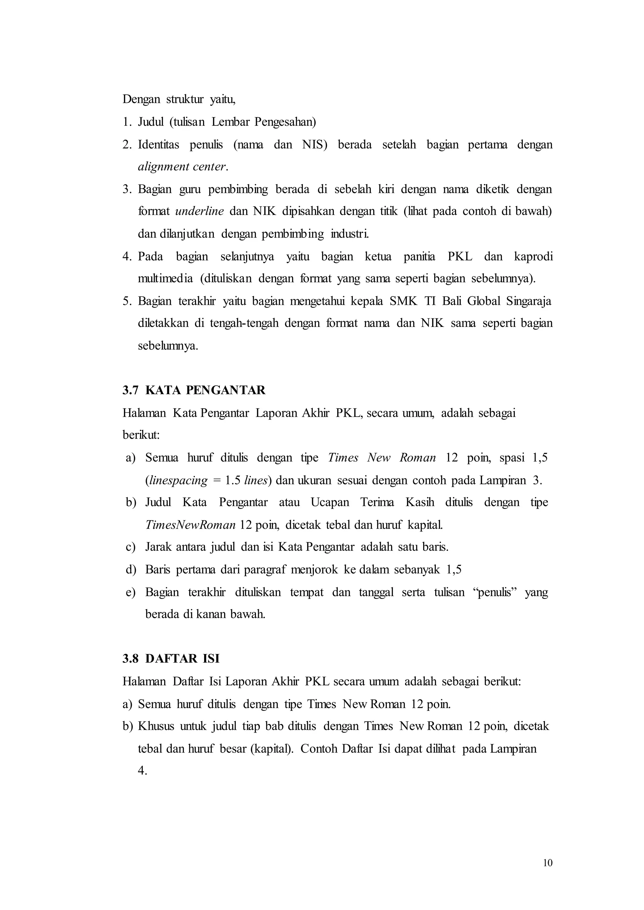 Buku pedoman penulisan laporan PKL | PDF