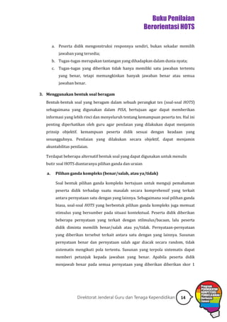 Buku pegangan penilaian HOTS | PDF