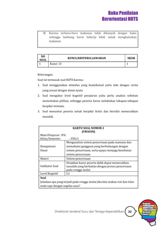Buku pegangan penilaian HOTS | PDF