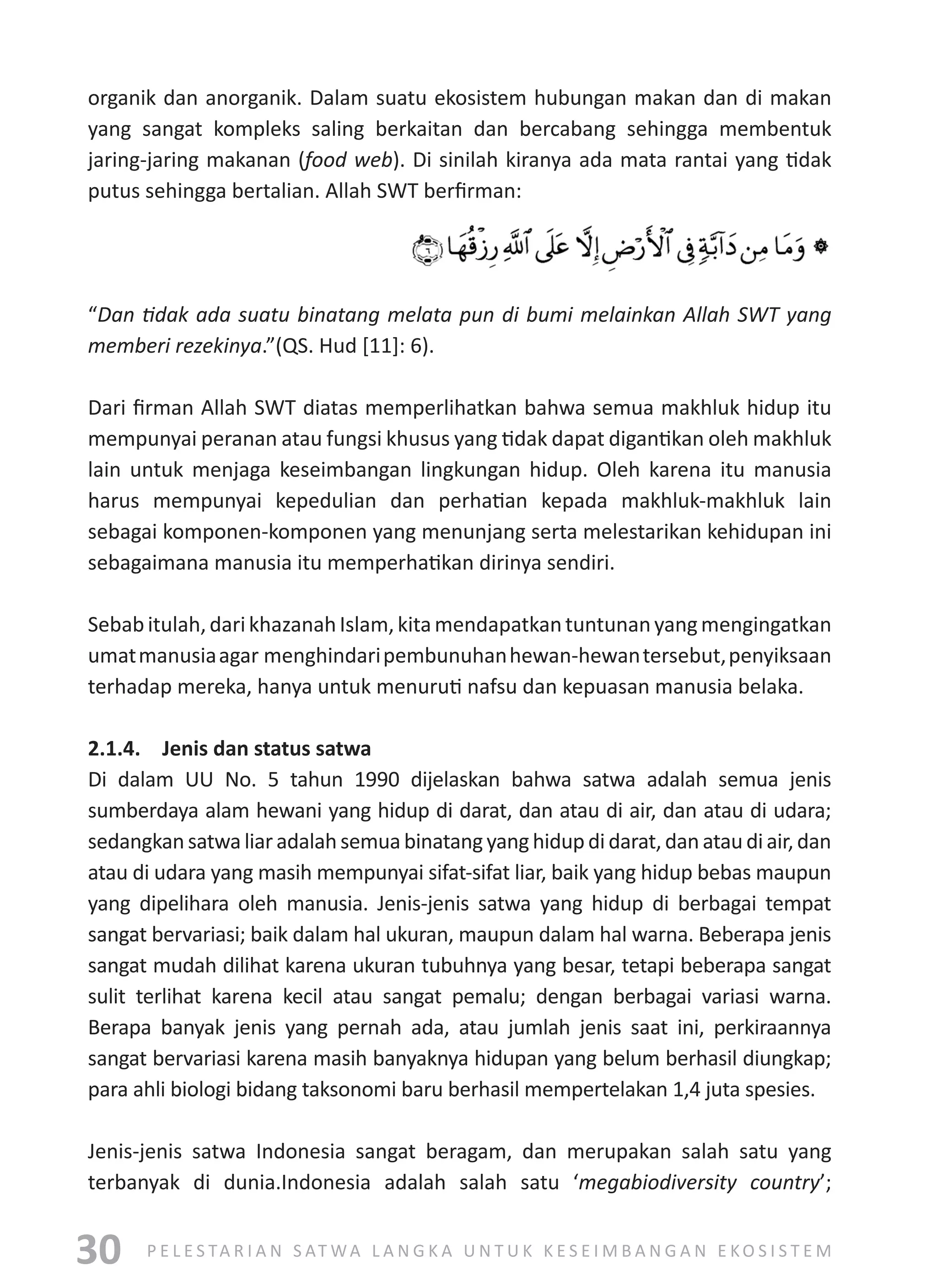 Buku pelestarian satwa untuk keseimbangan ekosistem | PDF