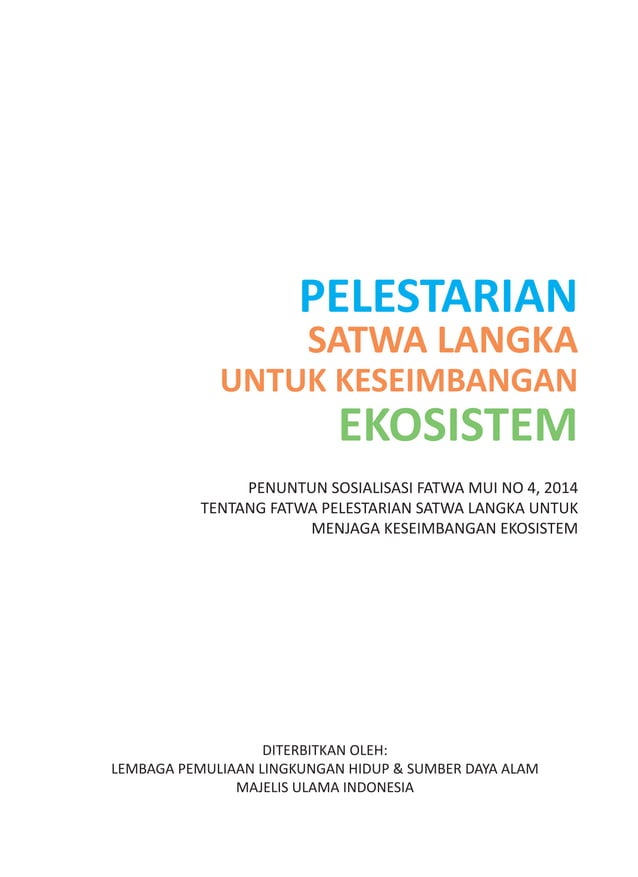 Buku pelestarian satwa untuk keseimbangan ekosistem | PDF