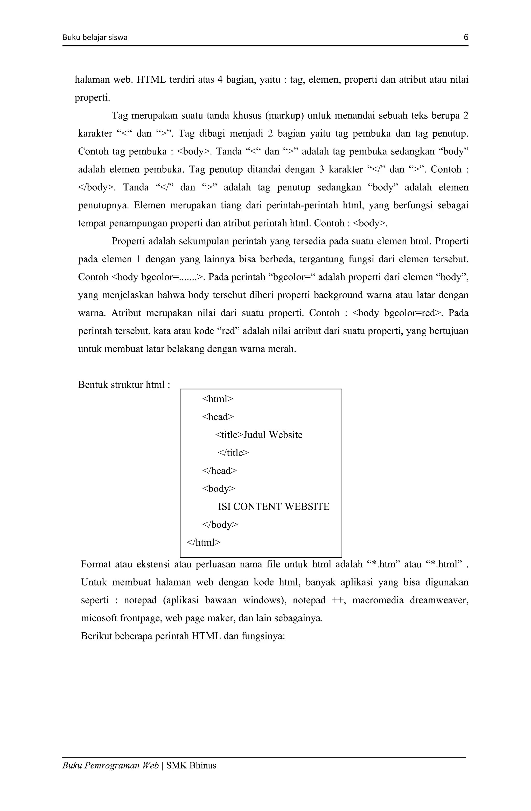 Buku pemrograman web html-css-javascript | PDF
