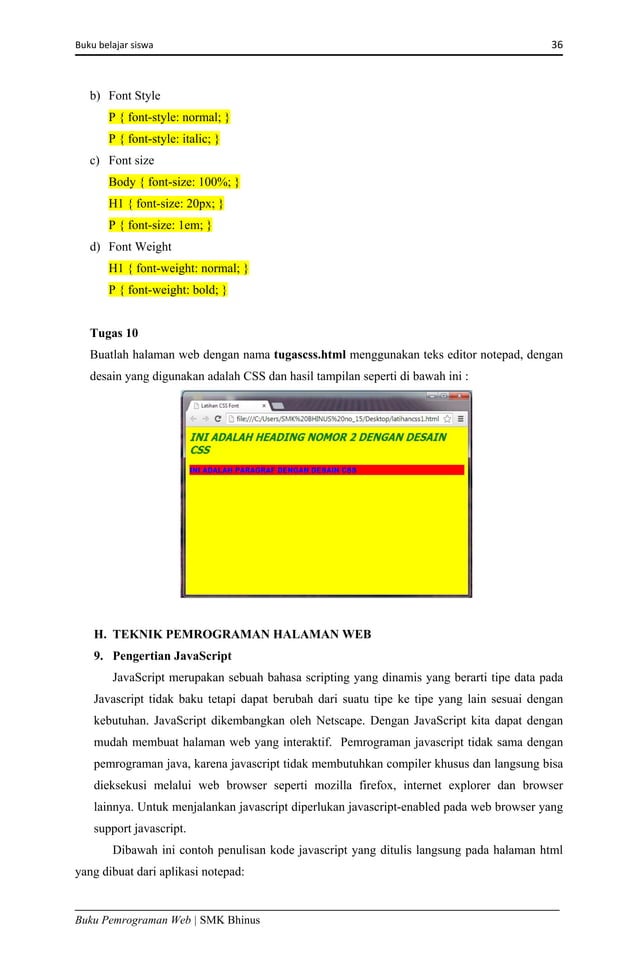 Buku pemrograman web html-css-javascript | PDF