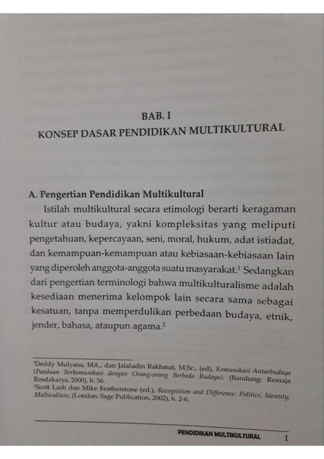 BUKU PENDIDIKAN MULTIKULTURAL , BERISI TENTANG KONSEP DASAR | PDF