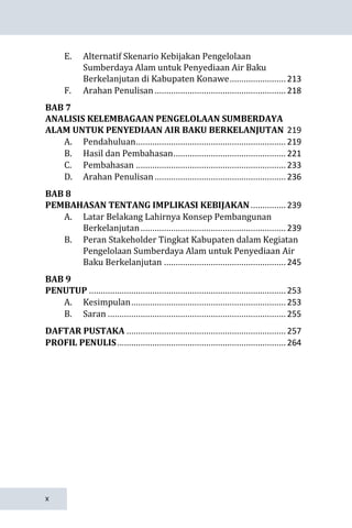 PENGELOLAAN SUMBERDAYA ALAM UNTUK PENYEDIAAN AIR BAKU BERKELANJUTAN | PDF