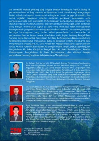 PENGELOLAAN SUMBERDAYA ALAM UNTUK PENYEDIAAN AIR BAKU BERKELANJUTAN | PDF
