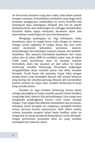 PENGELOLAAN SUMBERDAYA ALAM UNTUK PENYEDIAAN AIR BAKU BERKELANJUTAN | PDF