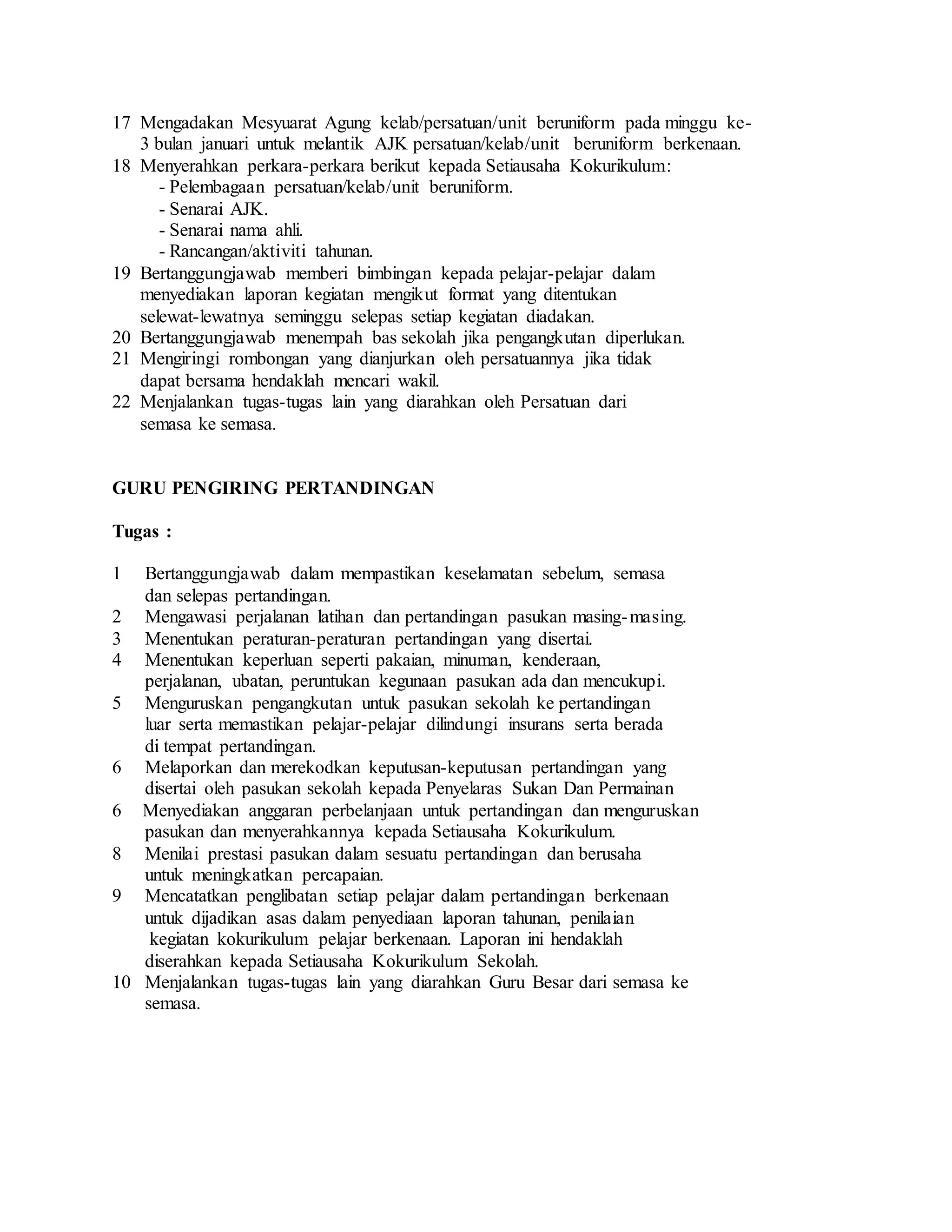 Buku pengurusan kokurikulim sekolah 2021 | DOCX